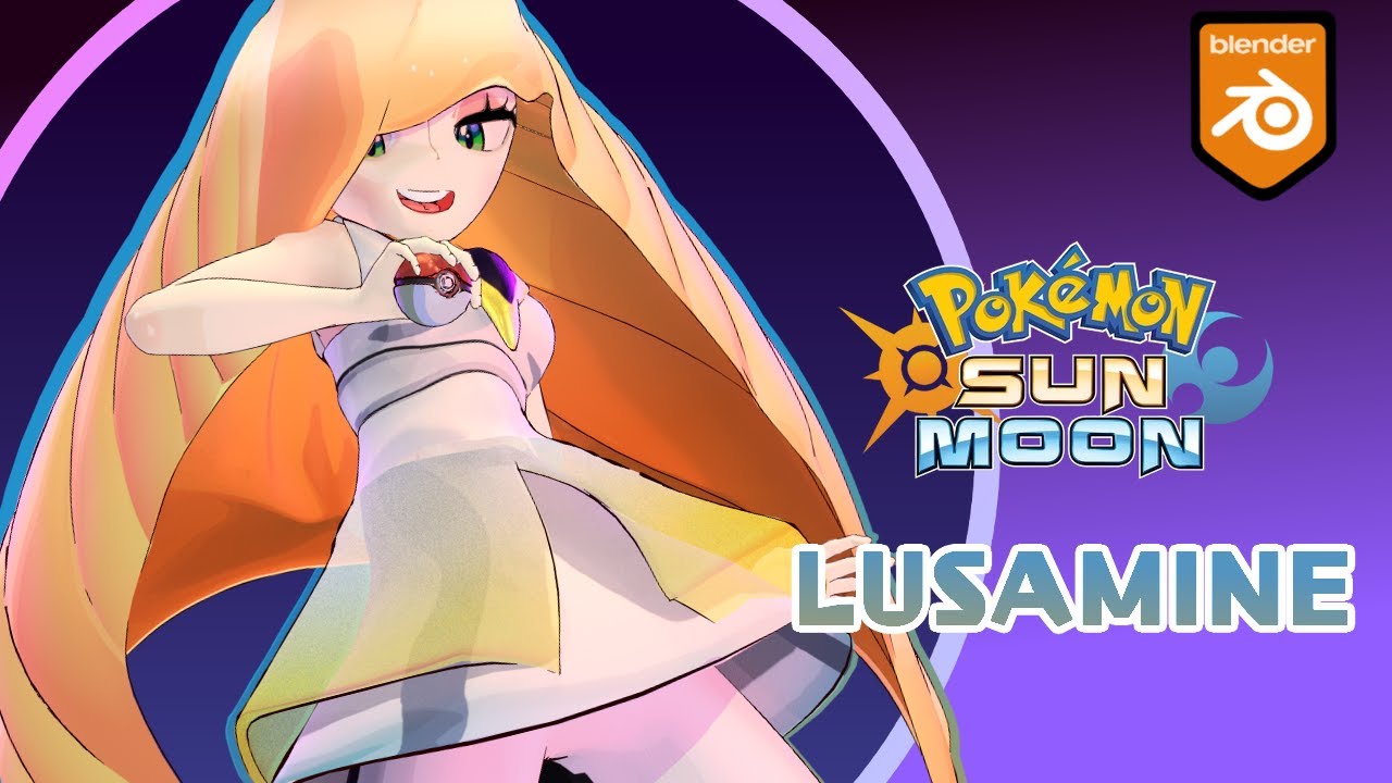 Hice a Lusamine de Pokemon Sol y Luna en Blender - YouTube