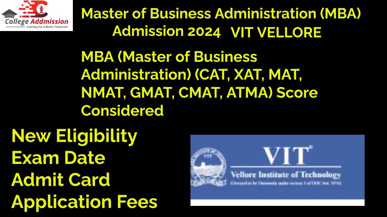 VIT Chennai MBA 2024 Admission: Registration, Fees, Dates, and Entrance ...