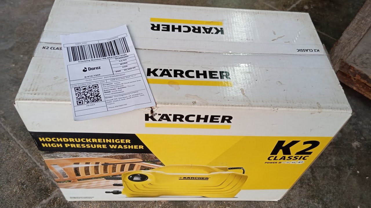 Brand New Original Karcher K2 Classic Pressure Washer being packed for ...