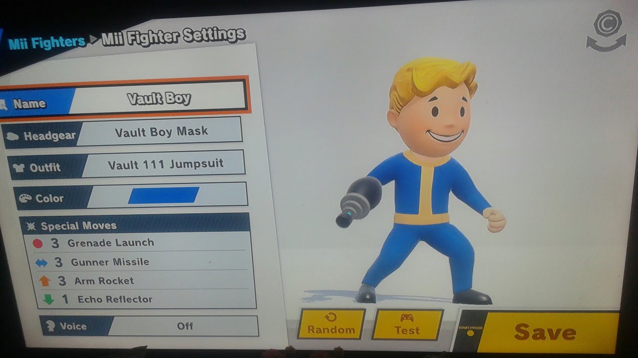 Making Vault boy in Super Smash Bros Ultimate - YouTube