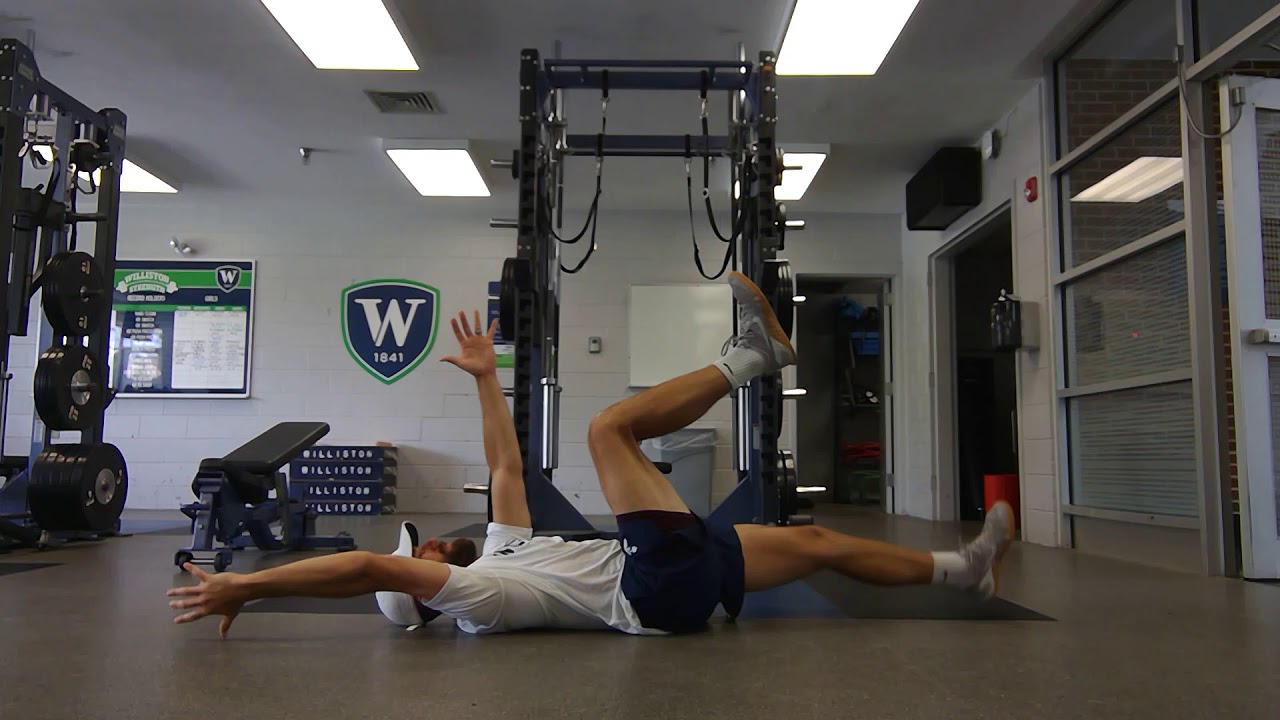 dead bug with alternating arms - YouTube