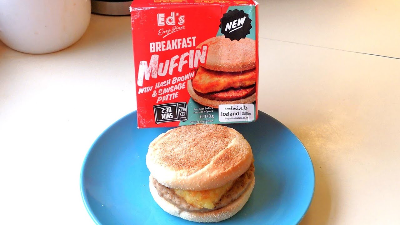 Ed's Easy Diner Breakfast Muffin with Hash Brown & Sausage Pattie | New ...