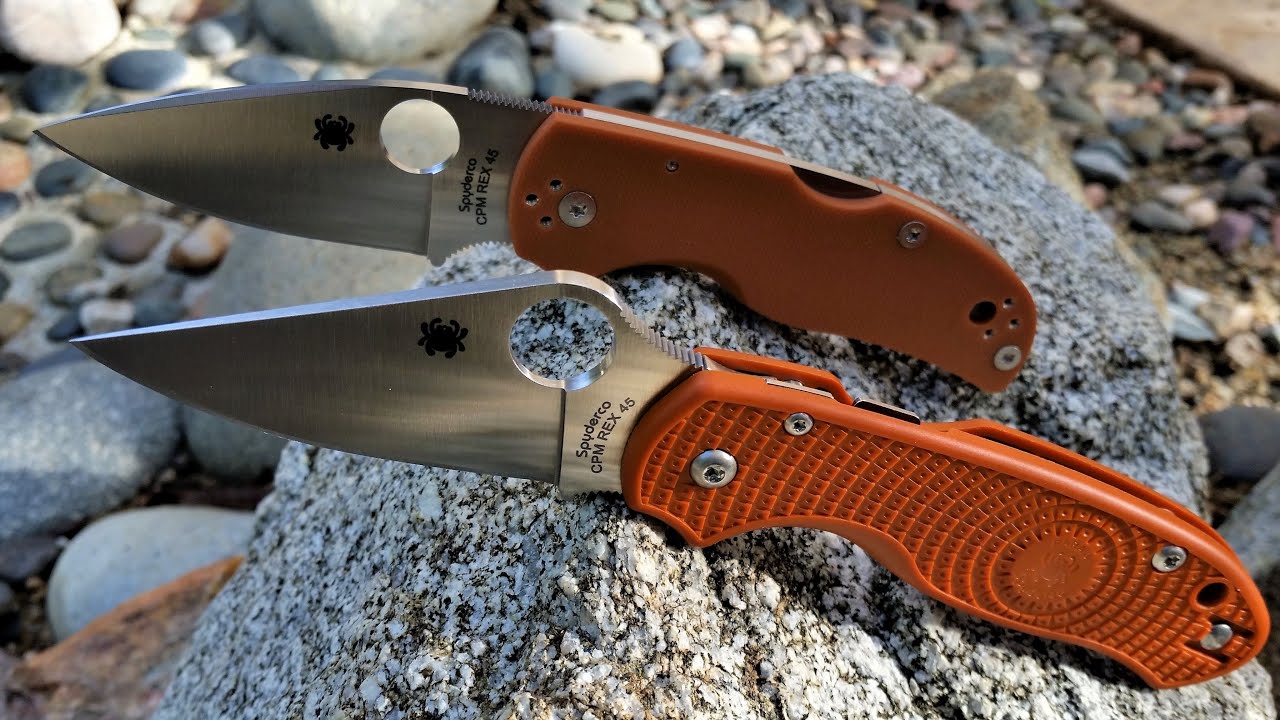 Spyderco Rex 45 Sprint Native 5 G10 And Para 3 Lightweight Knife Video ...