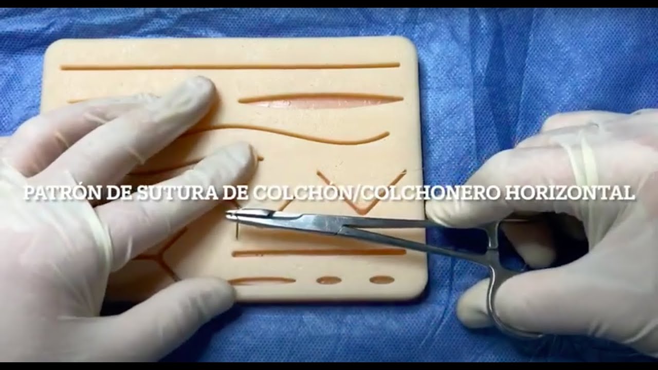 Patrón de sutura de colchón horizontal - YouTube