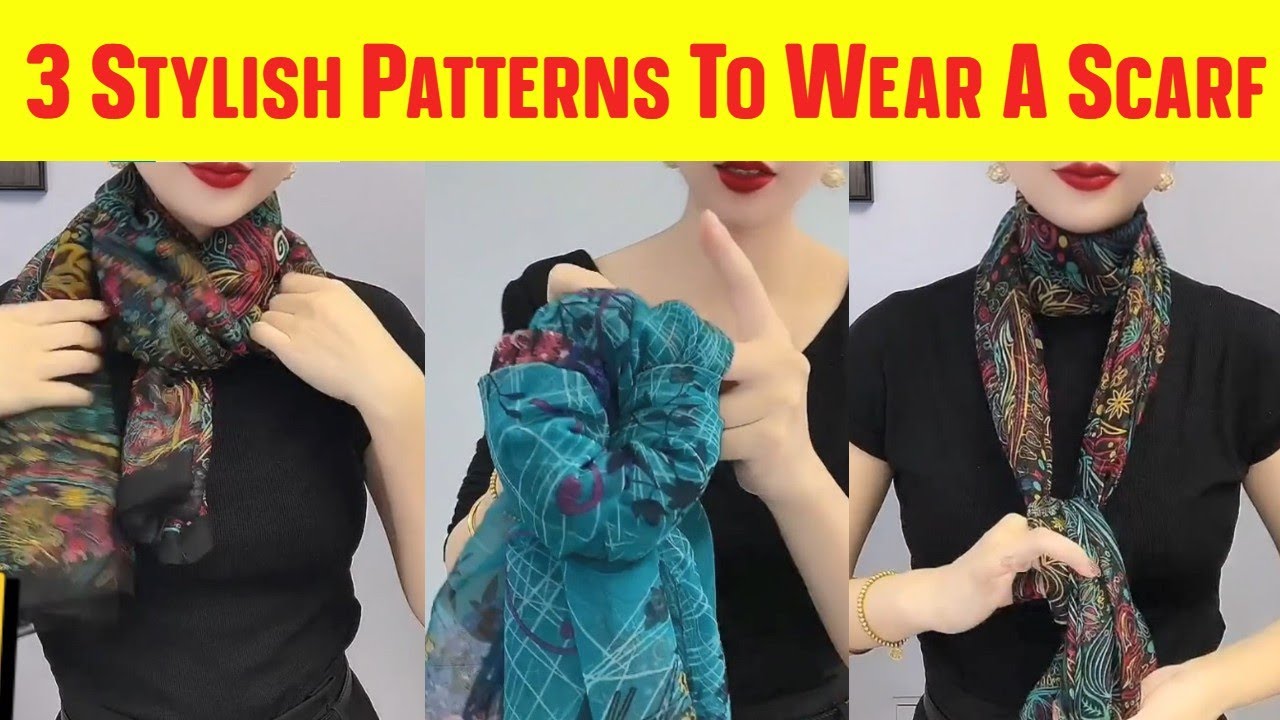 3 Different Cool Silk Scarf Tie Methods | Ways to wear a scarf? P230323 ...