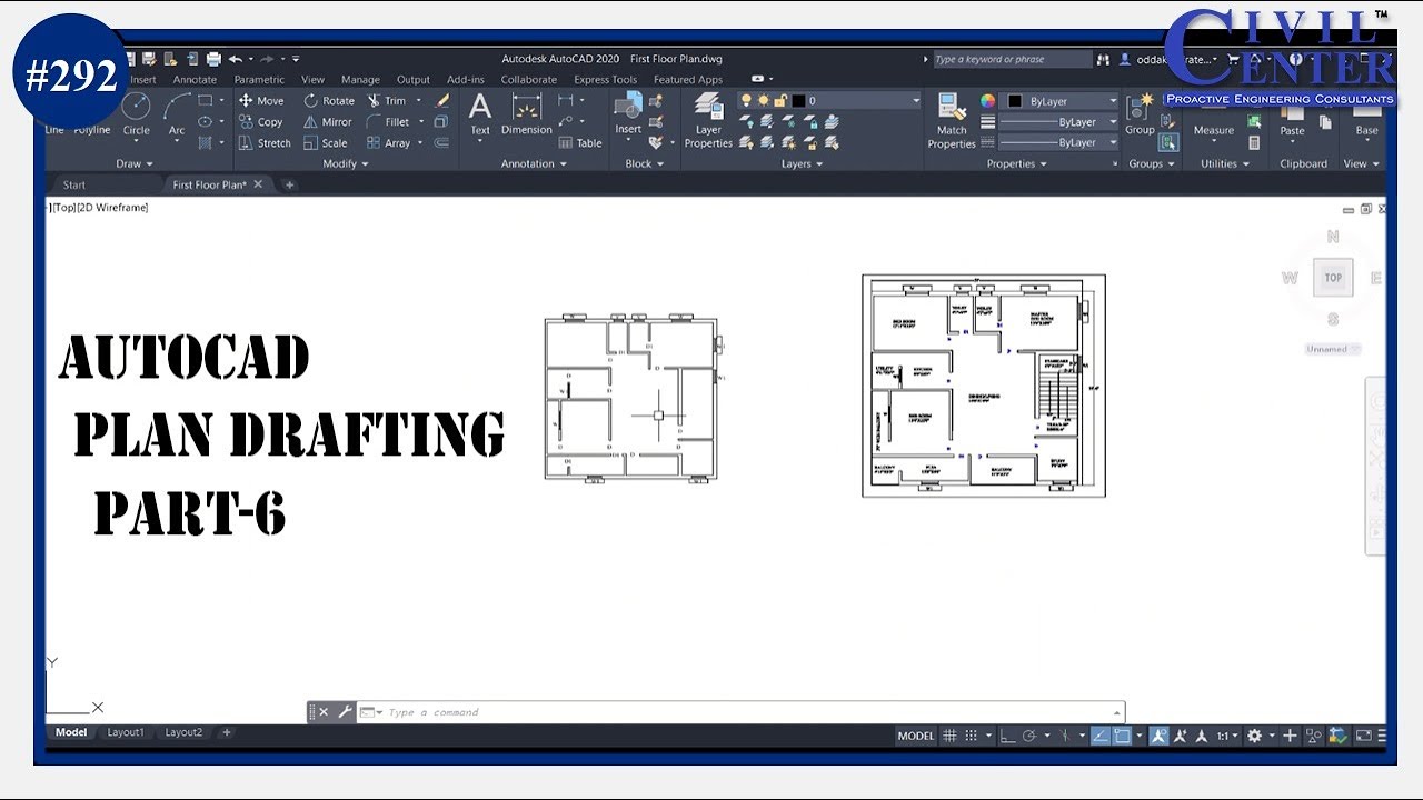 AutoCAD Drafting Basics: Plan Drafting Part 6 - YouTube