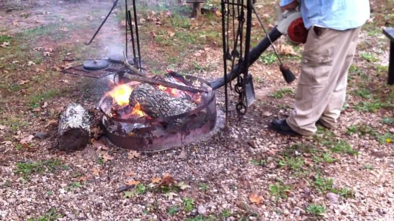 FIRE STARTER - Save your breath, use a leaf blower - YouTube