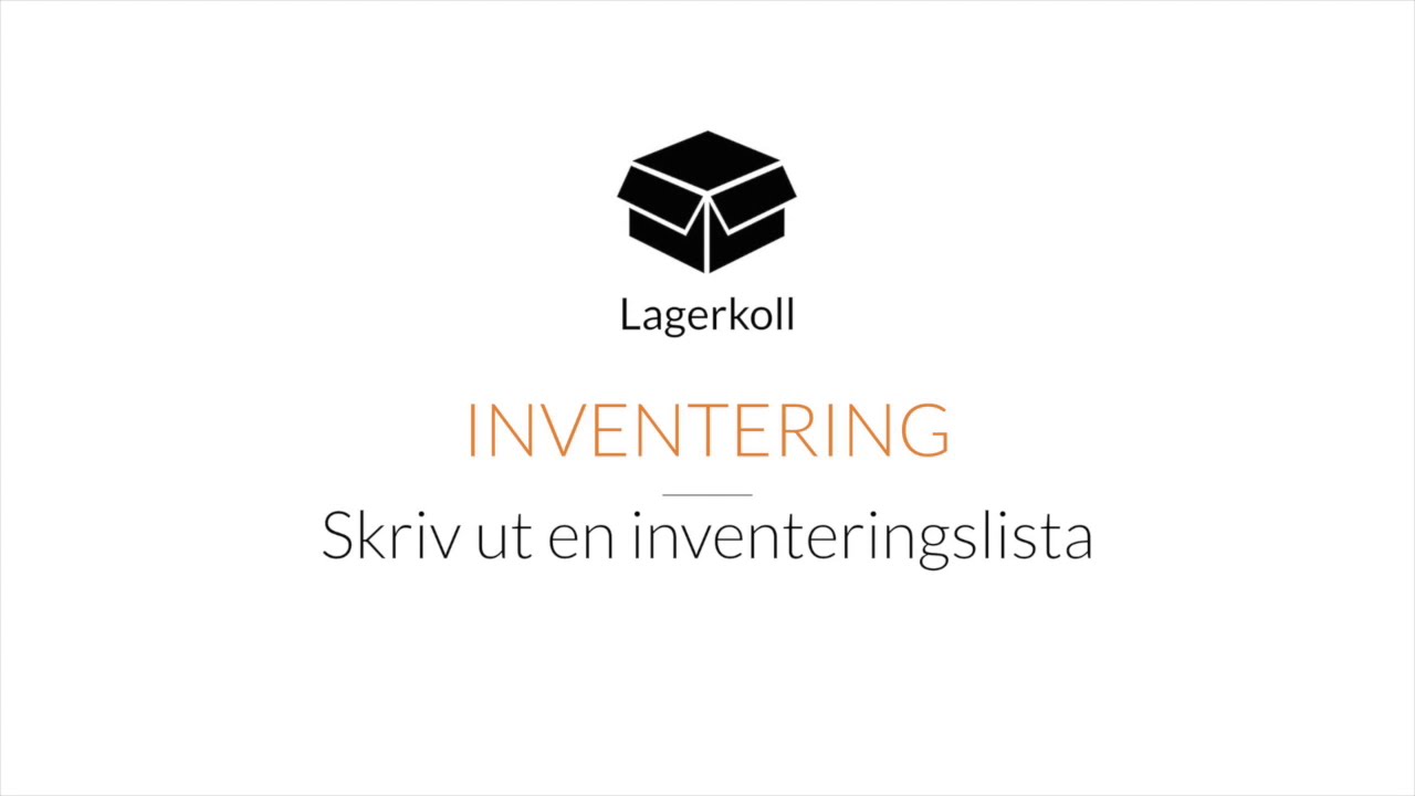 Skriv ut inventeringslista i Lagerkoll - YouTube