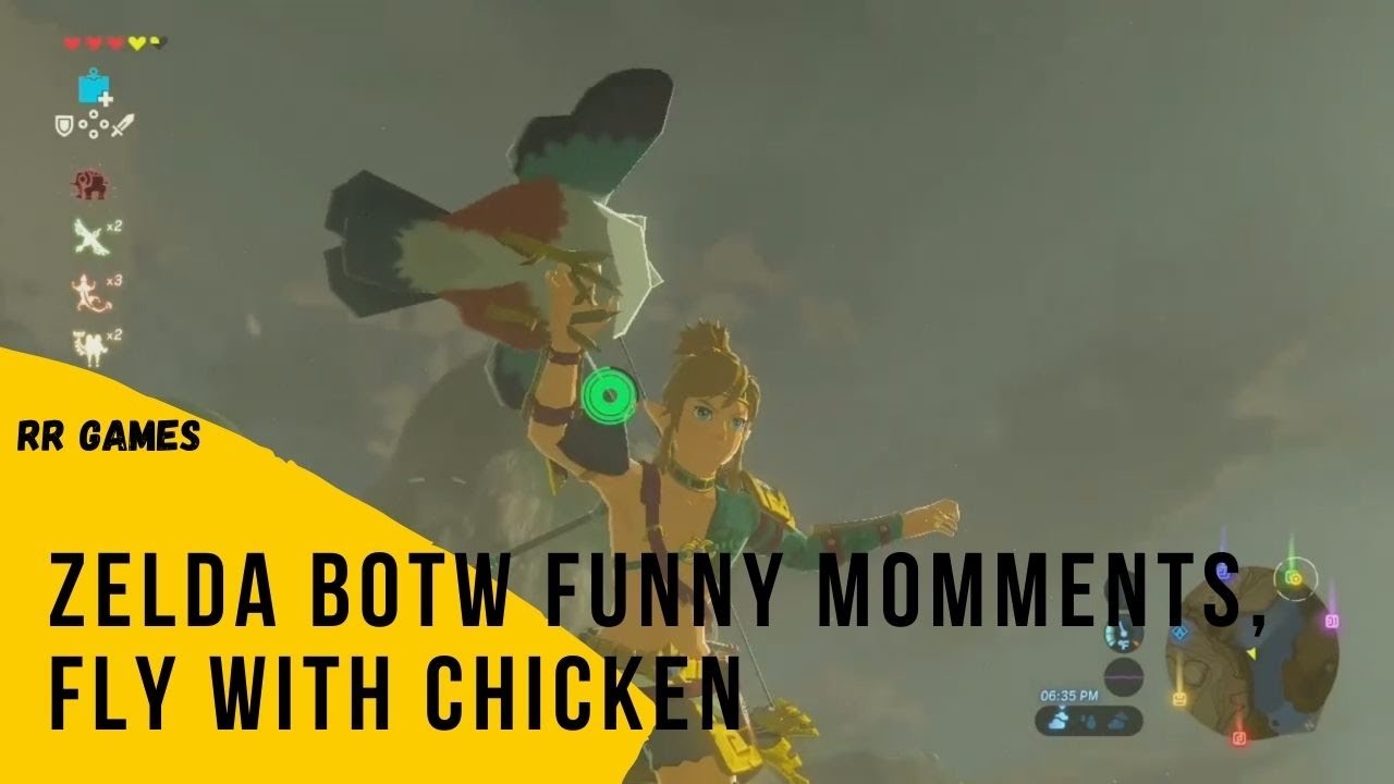 Zelda BOTW Funny Momments Tricks, Fly with chicken - YouTube