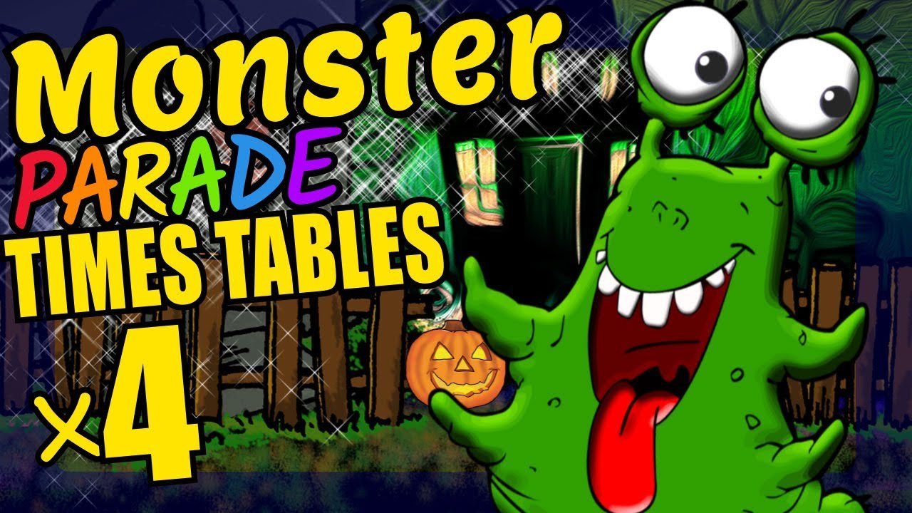 Halloween Monsters Teaching Multiplication Times Tables x4 Educational ...