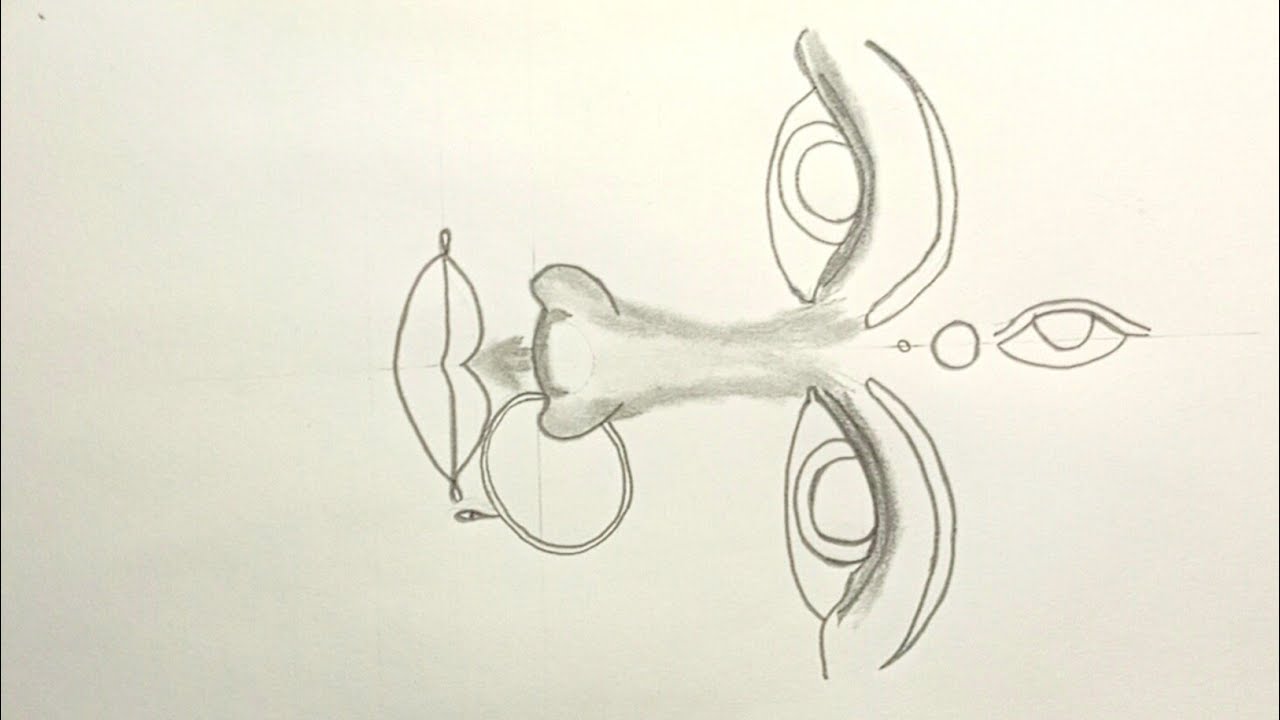 How To Draw Mata Rani And Trishul Sketch |Matadi Drawing Easy For ...