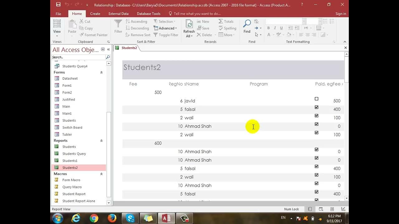 MS - Access / Grouping in Reports and Usage of Grouping lecture - 14 / اکسیس پروګرام څوارلسم درس ...