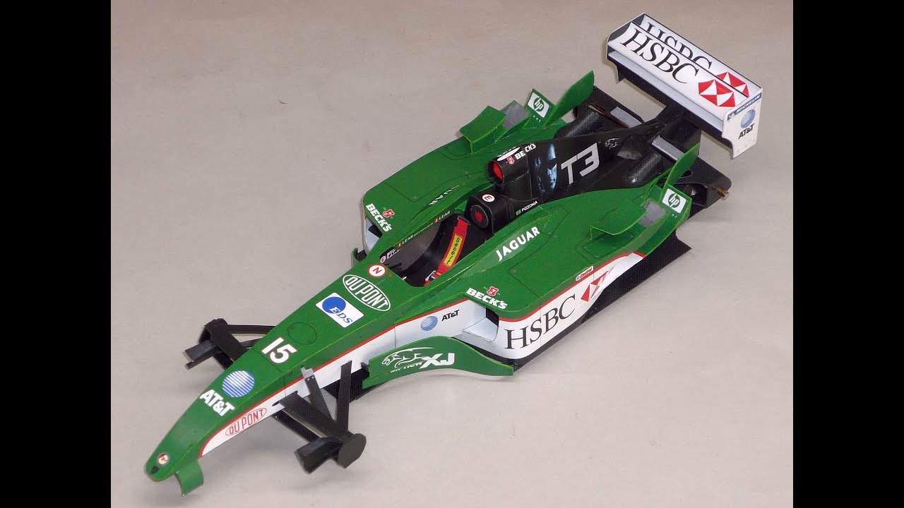 Building Paper Kit F1 Jaguar R4 part 4 - YouTube