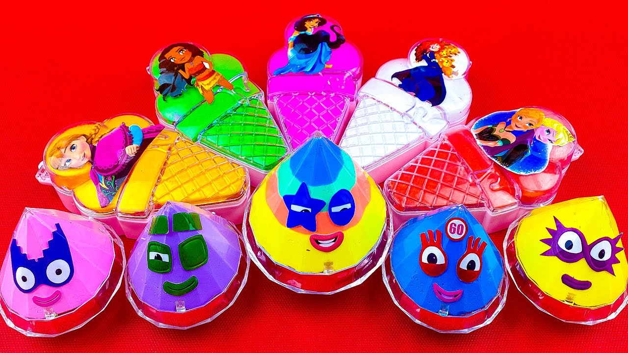Numberblocks & Disney Princess! Looking for Slime with Mixing Shape ...