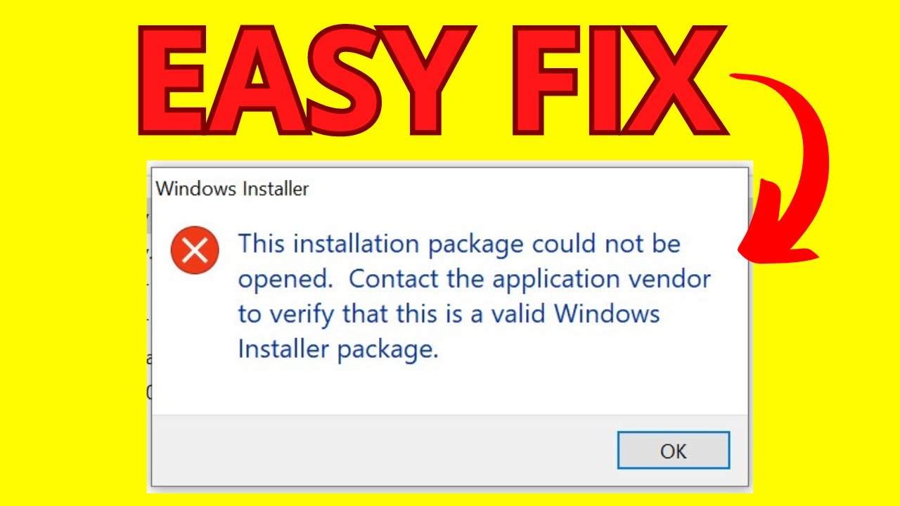 Fix Installation Package Could Not Be Opened In Windows 11 Install 9090
