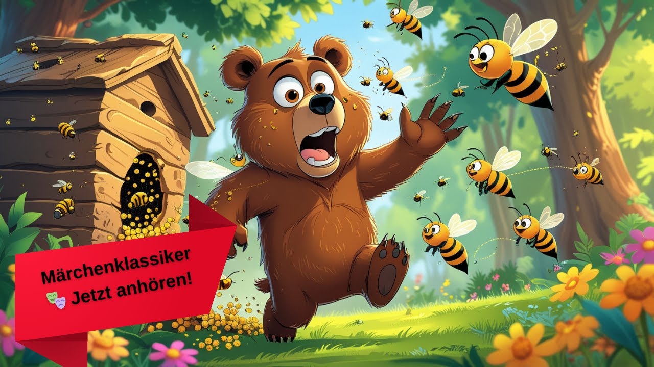 🐻 Der Bär und die Biene – lustige Fabel für Kinder! 🐝📖 Kinderbuch mit ...