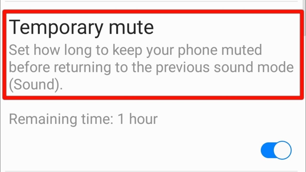 Samsung Has A New Temporary Mute Option! - YouTube