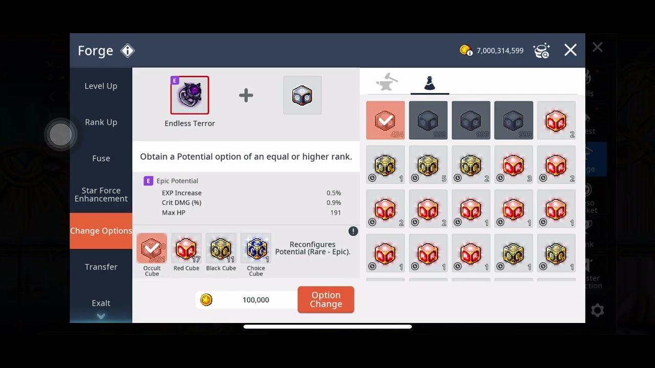 [Maplestory M] Endless Terror Ring 50k cube (part 1) - YouTube