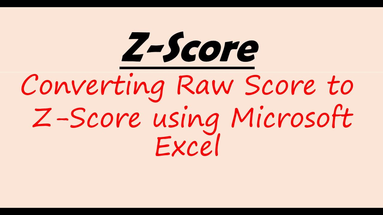 Z Score In Microsoft Excel YouTube Z Score In Microsoft Excel YouTube