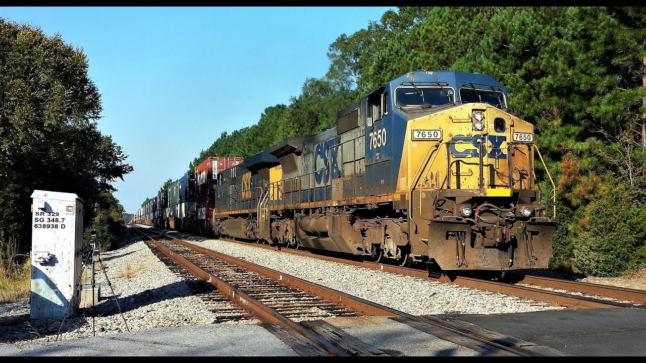 CSX Intermodal Train X038 With CSX Leader 7650 At Chester SC On The CSX Monroe Subdivision ...