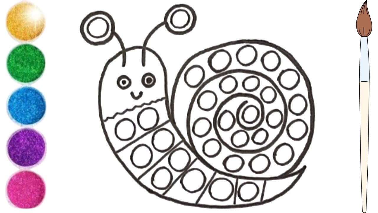 How to Draw a Snail pop it Easy 🐌 | Snail Drawing, Coloring & Painting ...