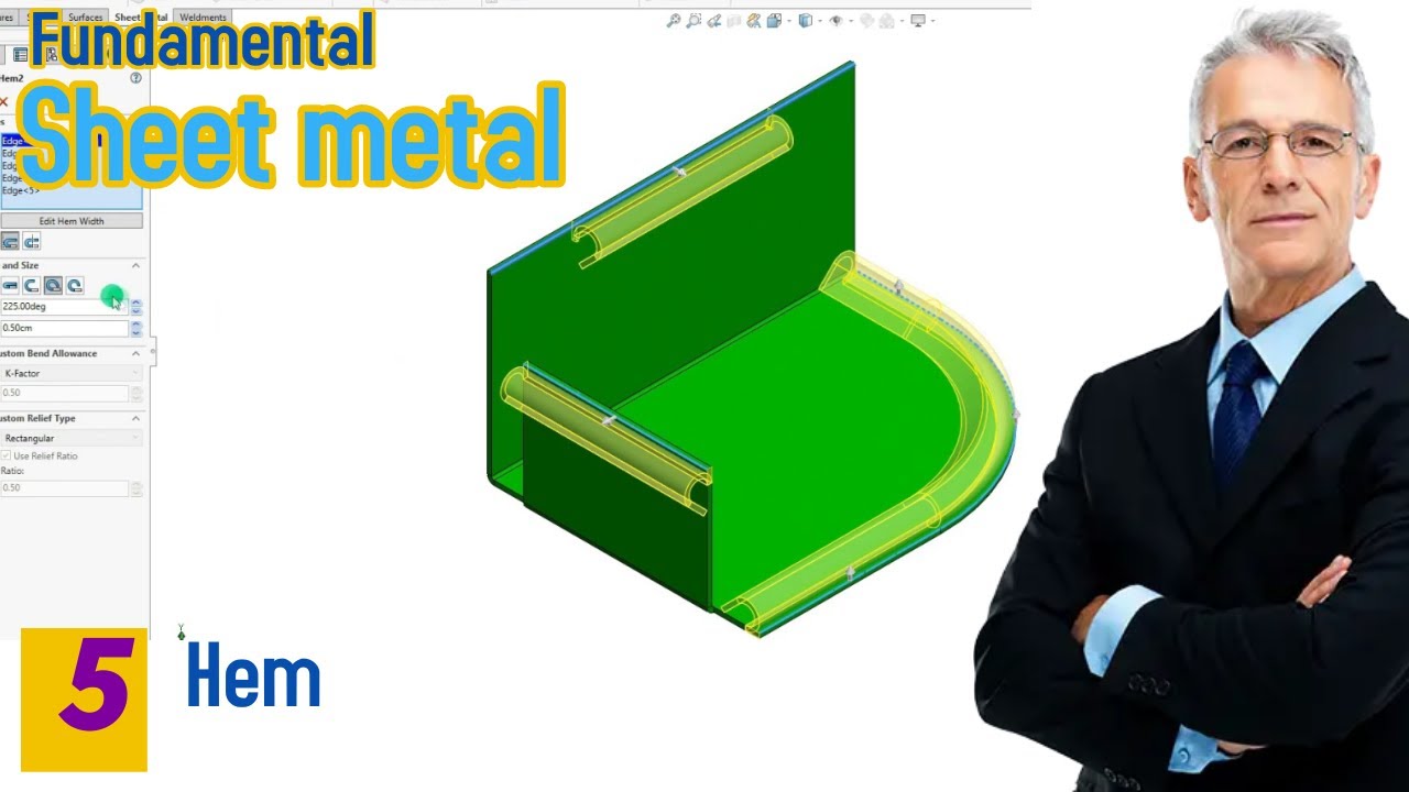 SolidWorks Sheet Metal : Hem - YouTube