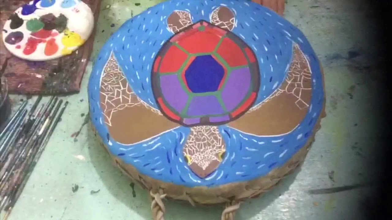pintando un tambor oceanico de tortuga - YouTube