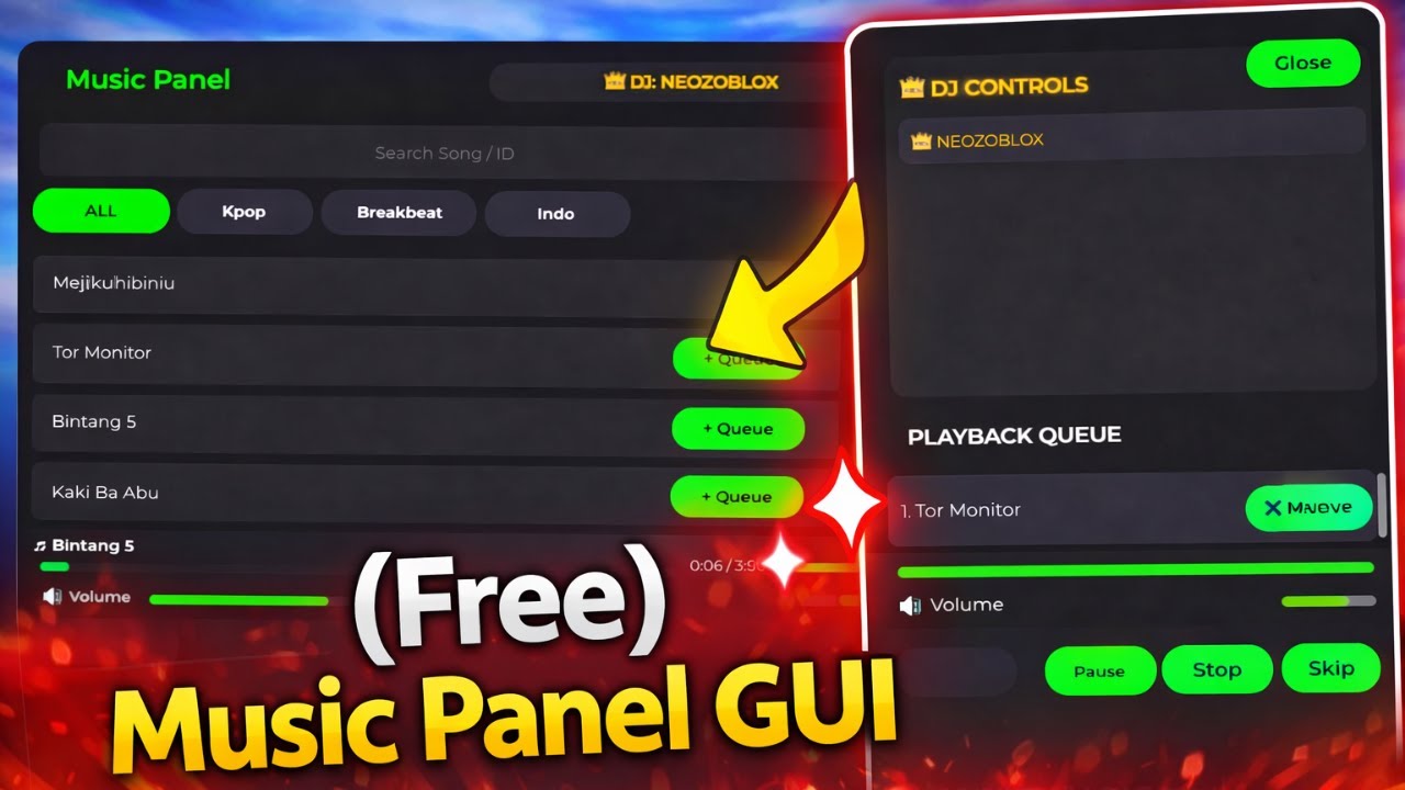 [FREE] Music Panel Gui Roblox Studio - YouTube