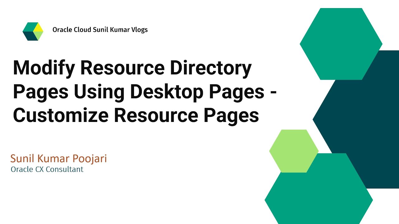 Modify Resource Directory Pages Using Desktop Pages| Customize Resource ...