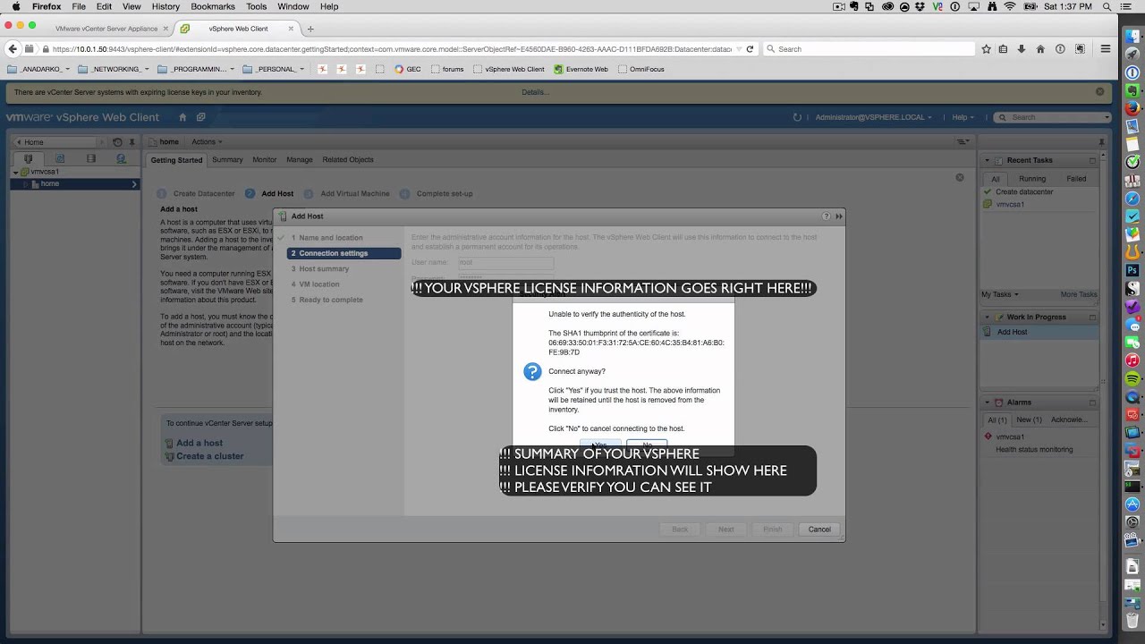 Adding an ESXi host to vSphere Web Client - YouTube