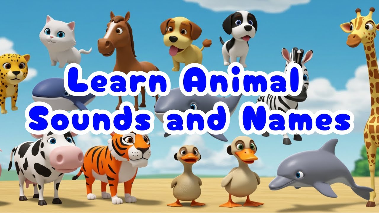 Learn Animal Sounds & Names in English & Chinese | Fun 3D Animation for ...