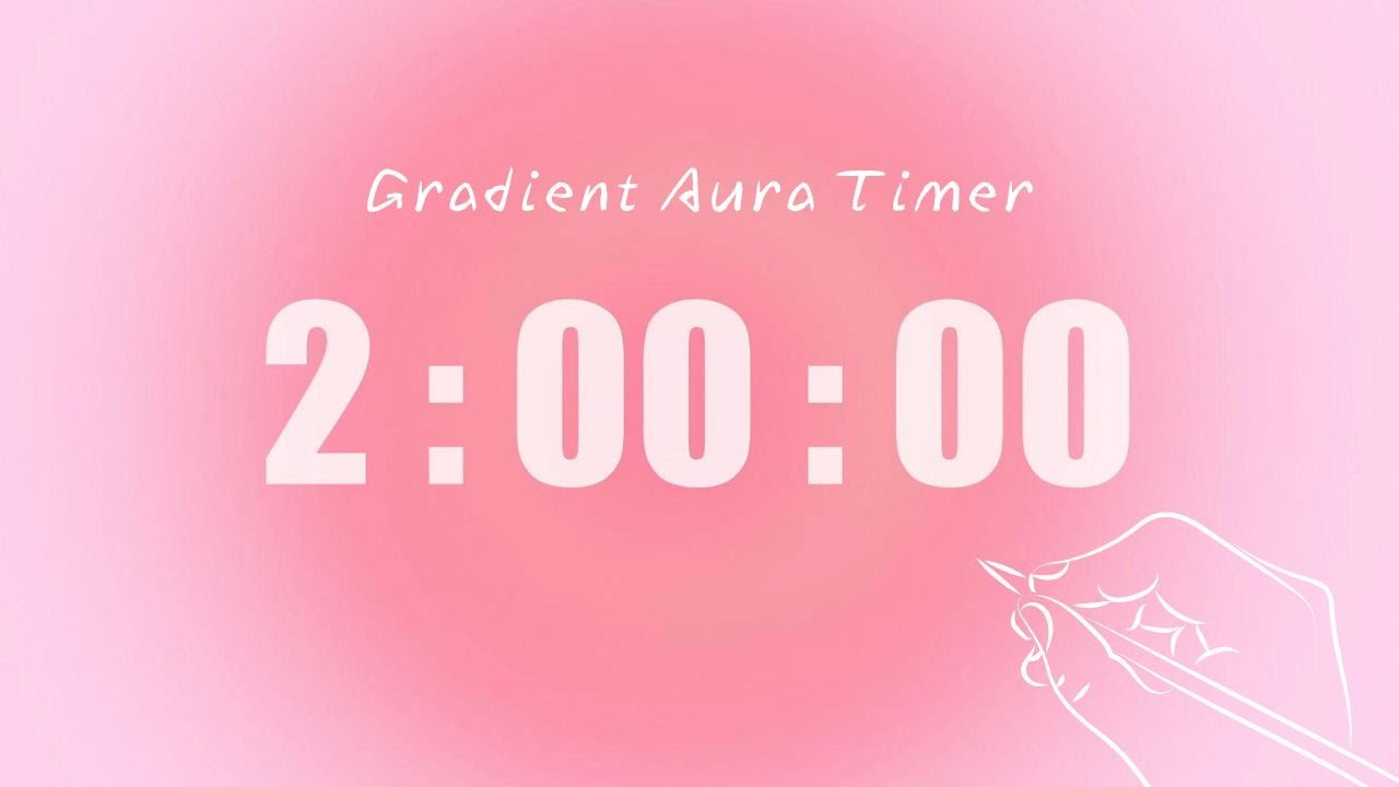 2 Hour Aesthetic Timer with Alarm | Pink Aura | No Music, No Breaks ...