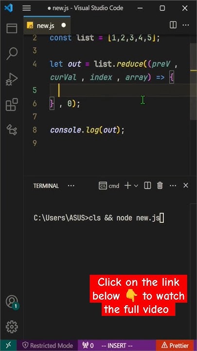Reduce function in JavaScript Explained 🔥 #javascript #reducefunction #codingtutorial - YouTube