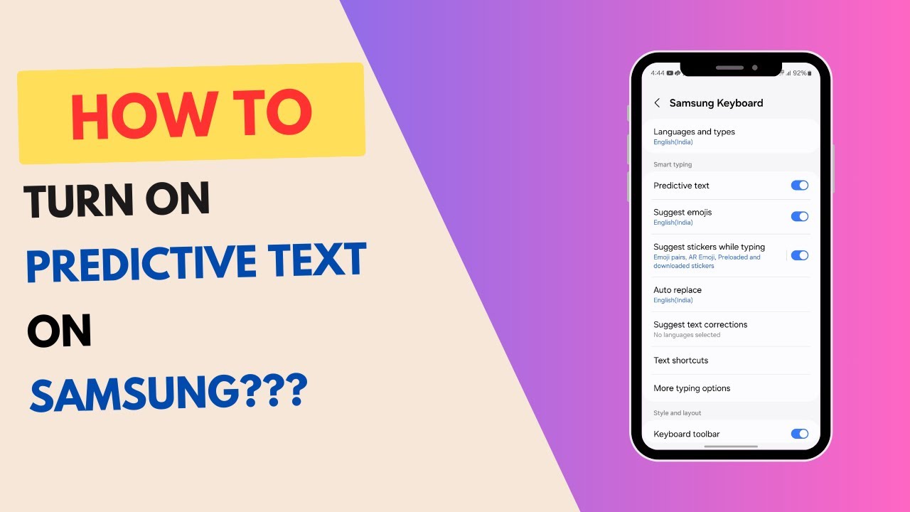 How to Turn On Predictive Text on Samsung Galaxy - YouTube