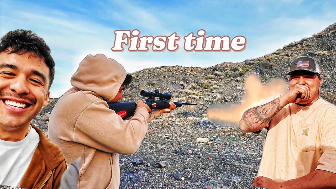 LITTLE MAN BIG GUNS (First time shooting a gun) - YouTube