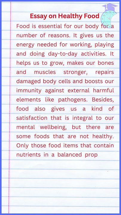 Essay on Healthy Food - YouTube