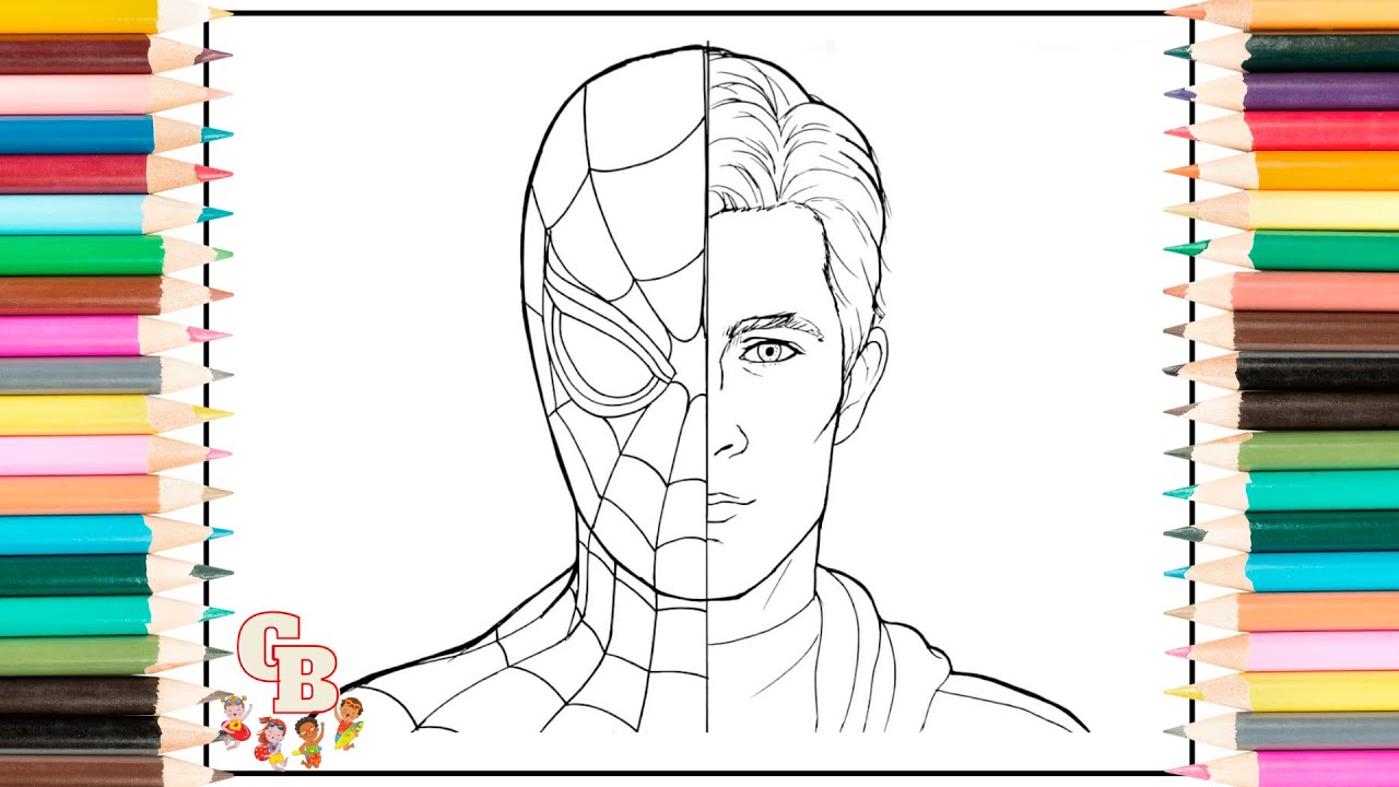 Spiderman Half Mask Coloring Pages/ Superheroes/ How to color/ NCS ...