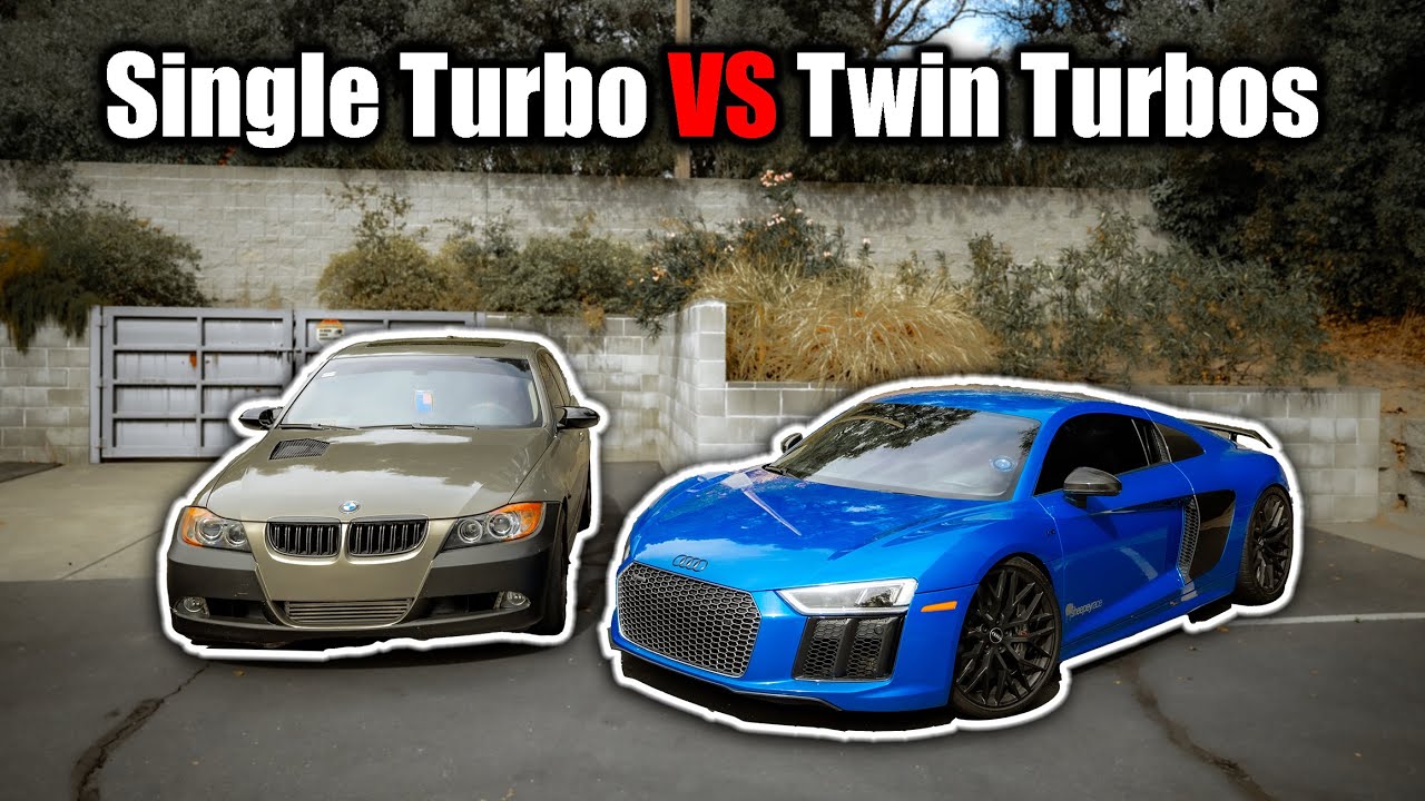 Twin Turbo R8 VS BIG Single Turbo BMW - YouTube