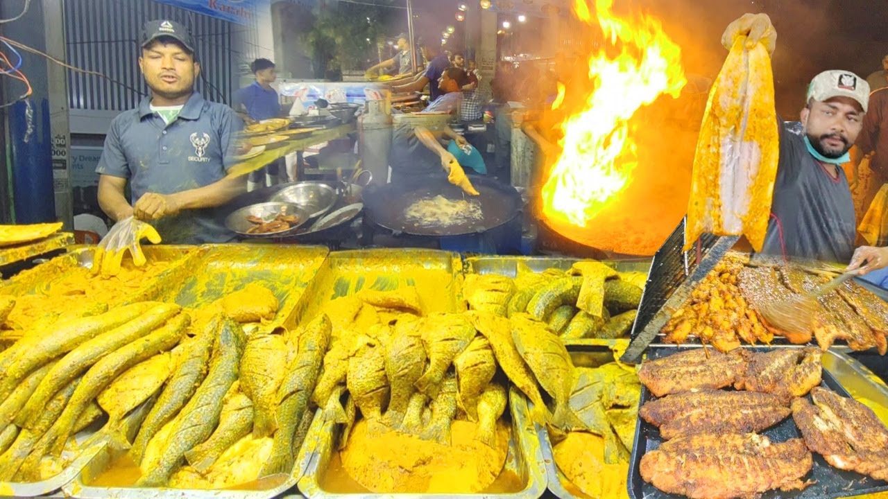 Sea Food Street Karachi Pakistan | Deep Fish Frying & Grilling | How To ...