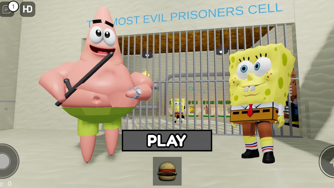 SPONGEBOB SQUAREPANTS ESCAPING FROM PATRICK STAR BARRY'S PRISON RUN ...