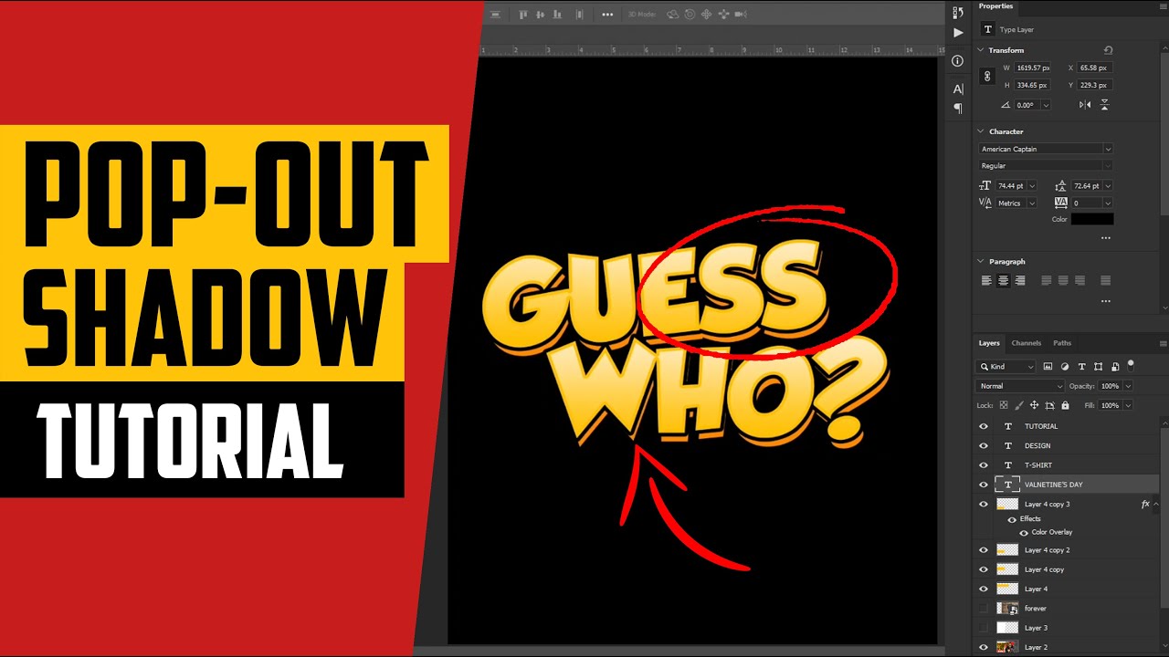 How to pop out your text using a shadow - YouTube