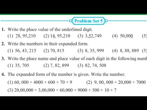 Mathematics Standard 5.Class 5. Problem set 5. Number Work #mathematics ...