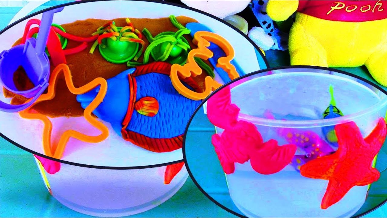 Play-Doh Beach Creations Bucket Playset and Robofish LED Fish - Play ...
