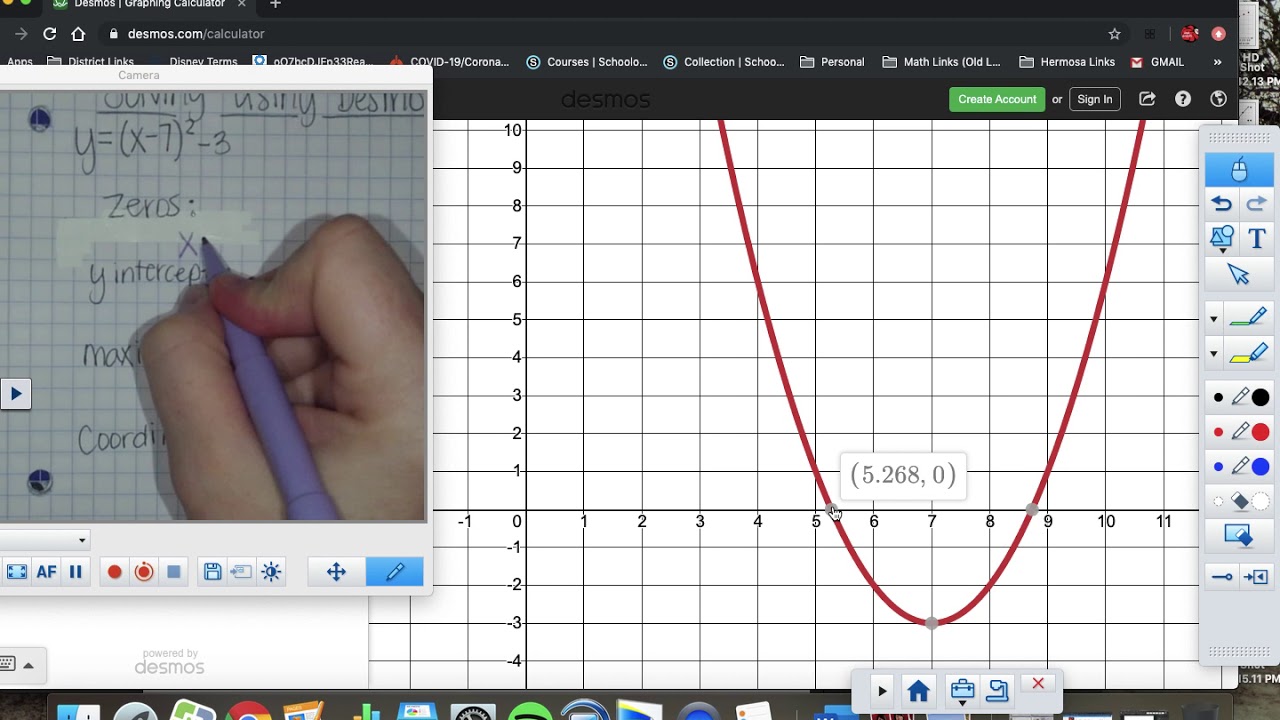 Solving Quadratics Using Desmos YouTube Solving Quadratics Using Desmos YouTube