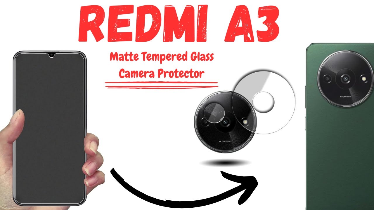 Redmi A3 5g Front And Camera Lens Tempered Glass Screen Protector (Matt ...