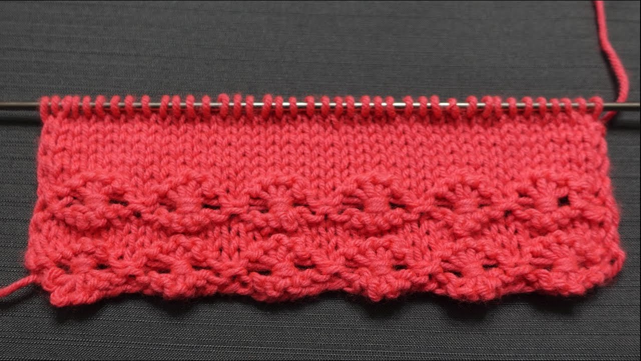 Beautiful Flower Border, Easy Knitting Stitches - YouTube