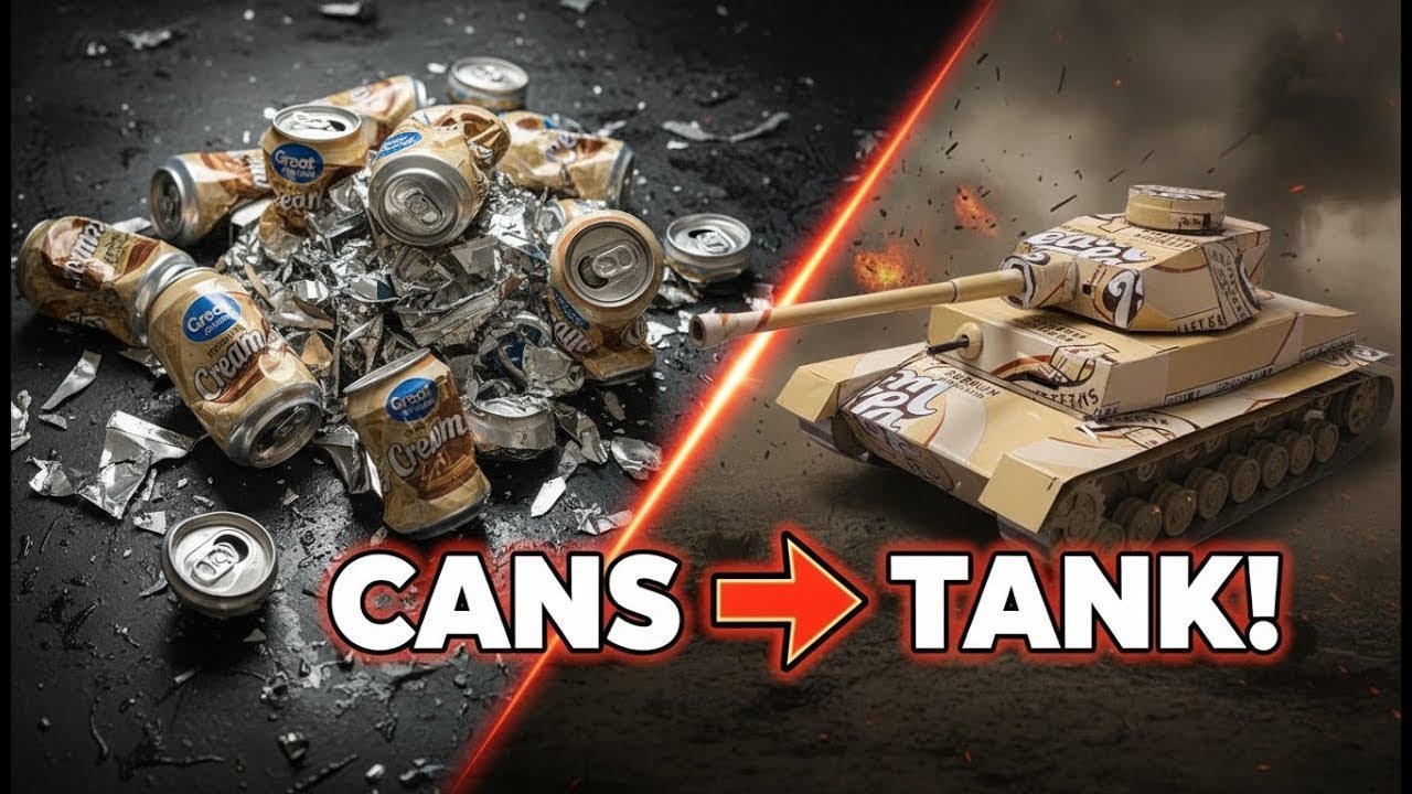 From Trash to Mini soda can tank: Homemade Tank Made from Soda Cans ...