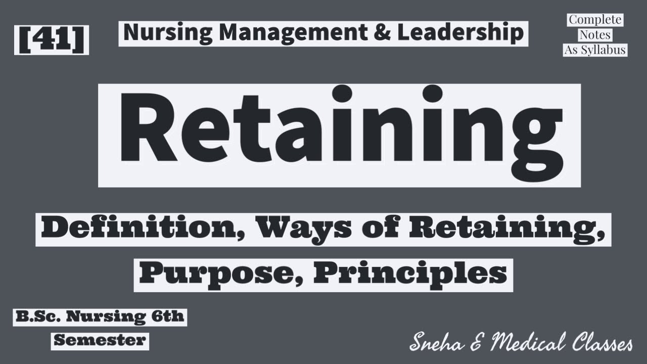 Retaining | Definition | Purpose | Ways of Retaining | Principles ...