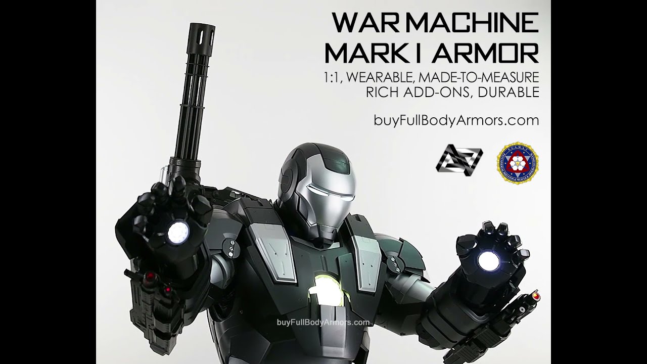The New War Machine Mark 1 Armor Costume Suit Top Half - YouTube