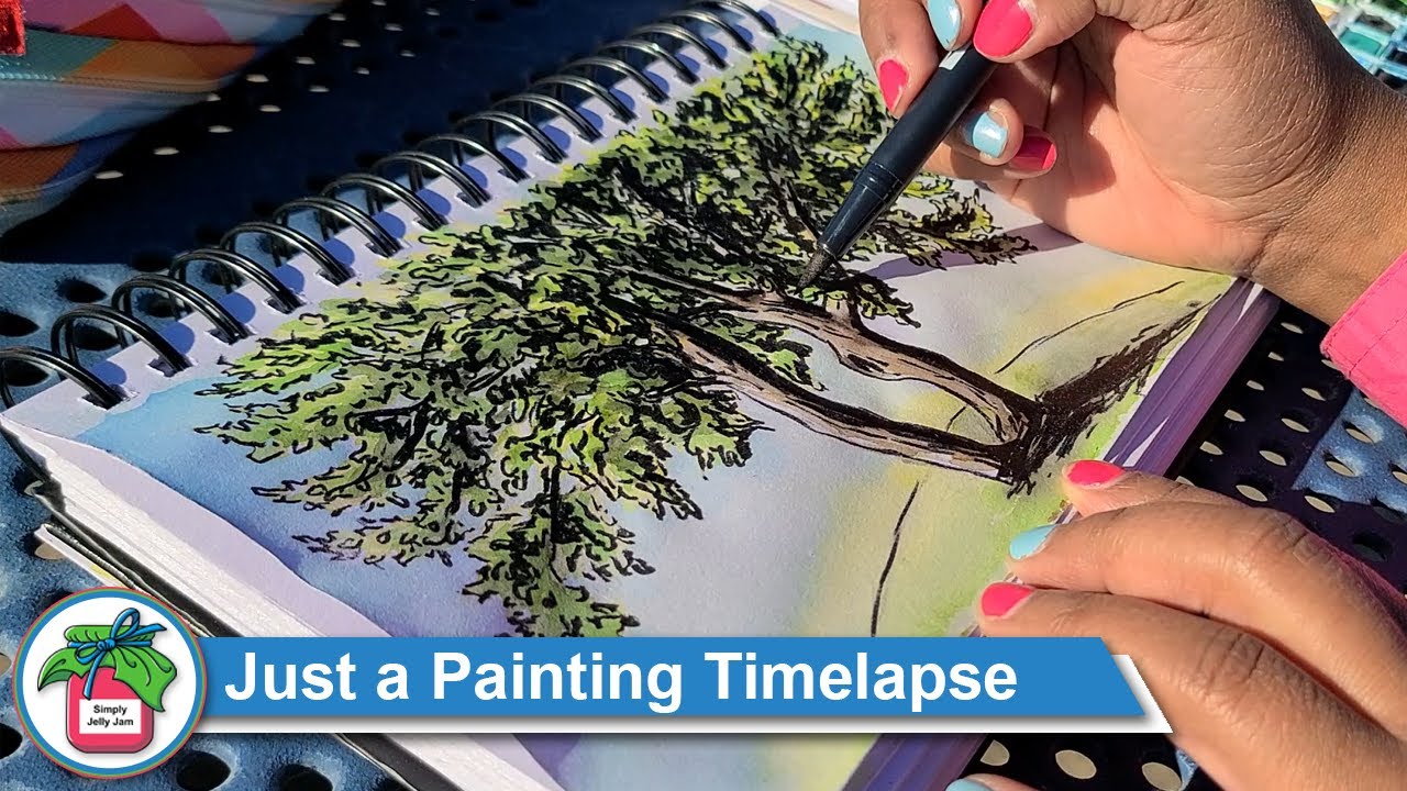 Simple Tree Ink and Watercolor Painting - YouTube